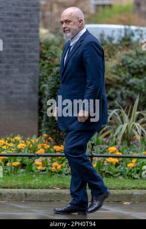Albanian Prime Minister Edi Rama is welcomed by French President ...