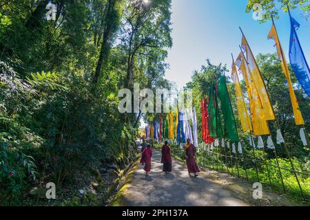 Samdruptse, Sikkim, India - 20th October 2016 : Road to Holy statue of ...