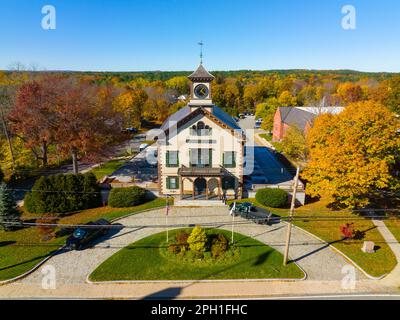 Acton Town Hall aerial view in 472 Main Street in historic town center ...