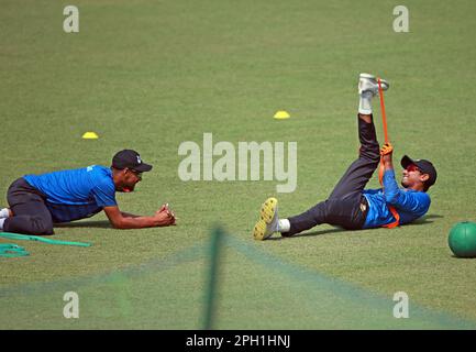 Hasan Mahmud as Cricket Team attends practice at Zahur Ahmed Chowdhury ...
