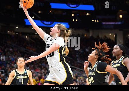Iowa guard Kate Martin (20) and guard Gabbie Marshall are pictured ...