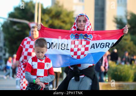 SPLIT, CROATIA - MARCH 25: Fans of Croatia during the UEFA EURO 2024 ...