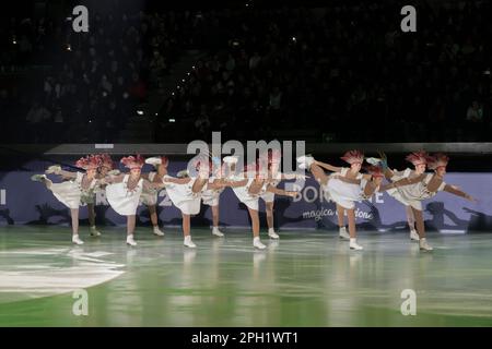 The Hot Shivers team skating on the music note of the movie Mission at ...