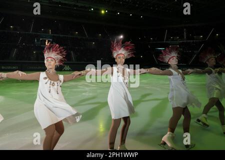 The Hot Shivers team skating on the music note of the movie Mission at ...