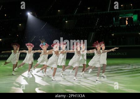 The Hot Shivers team skating on the music note of the movie Mission at ...