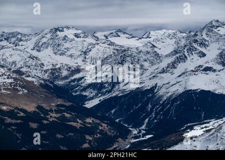 View of the alps from bormio 3000. Lombardy, Valtellina, Sondrio March ...