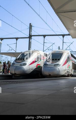 Al Boraq trains in Tangier railway station in Morocco Stock Photo - Alamy