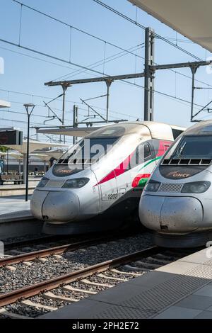 Al Boraq trains in Tangier railway station in Morocco Stock Photo - Alamy