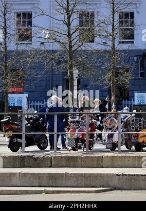 Cardiff Bay motor scooter get-together. Old-S-Cool Scooter Club.Taken ...