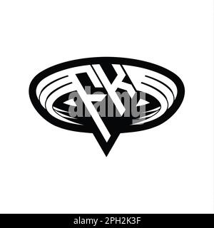 FK Logo monogram letter with triangle shape slice isolated outline ...