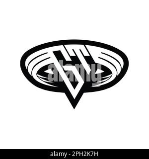 GT Logo monogram letter with triangle shape slice isolated outline design template Stock Photo ...