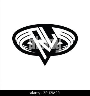 RL Logo monogram letter with triangle shape slice isolated outline ...