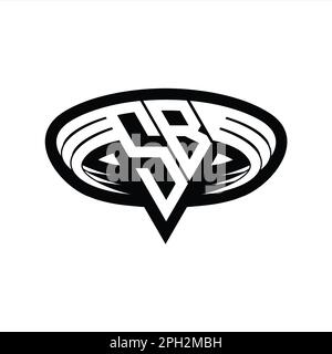 SB Logo monogram letter with triangle shape slice isolated outline ...