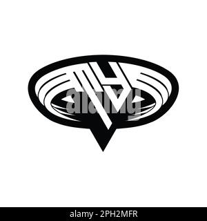 TY Logo monogram letter with triangle shape slice isolated outline ...