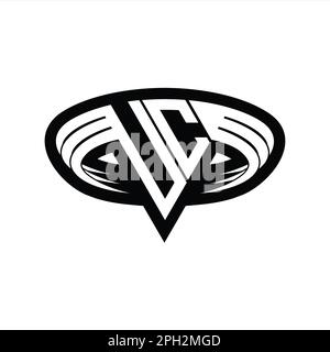UC Logo monogram letter with triangle shape slice isolated outline ...