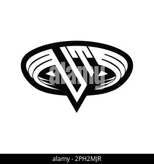 UT Logo monogram letter with triangle shape slice isolated outline design template Stock Photo ...