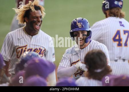 LSU Tigers Dylan Crews (3) poses for a photo on January 12, 2023 at ...