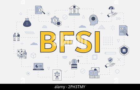 bfsi banking financial services and insurance concept with circle icon ...