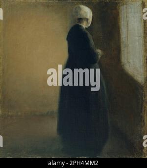An old woman standing by a window 1885 by Vilhelm Hammershoi Stock ...