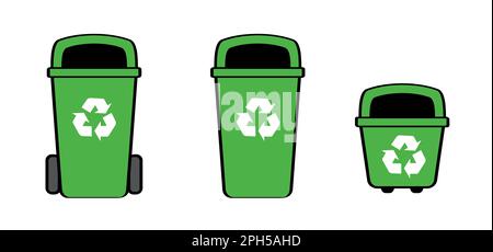 Wheelie bin. Garbage bag and container. Waste bin or or litterbin ...