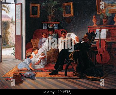 Scene of Adolfo Pinto’s Family 1891 by Jose Ferraz de Almeida Junior ...