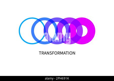 Transform, transformation icon. Abstract geometric transformation logo ...