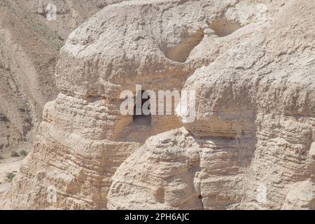 Caves at Qumran National Park Israel Stock Photo - Alamy