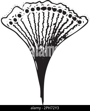 Vector sdrawing abstract herbs, monochrome artistic botanical ...