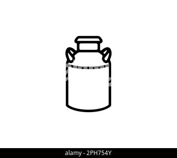 Milk container can icon vector outline illustration. Hand drawn doodle line contour drawing ...