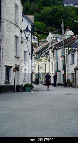 Polperro village, with its narrow, winding streets and traditional ...
