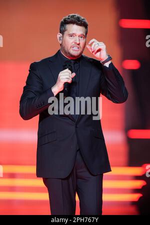 Michael Buble performs at the O2 in London, celebrating his 20th ...