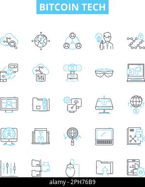 Cryptocurrency mining farm outline icon isolated on white background ...