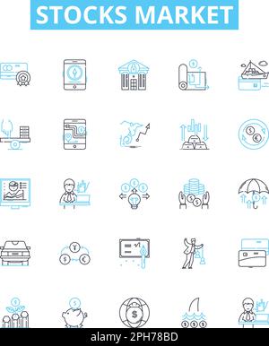 Stocks market vector line icons set. Stocks, Market, Investing, Shares ...