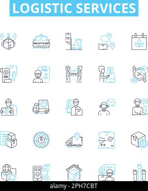 Logistic services vector line icons set. Logistics, Services, Delivery ...