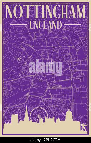 Nottingham cityscape line art vector illustration Stock Vector Image ...