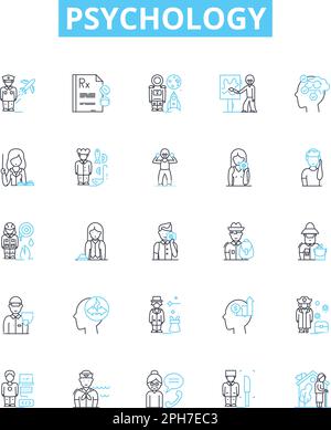 Cognitive-behavioral therapy line icons signs set. Design collection of ...