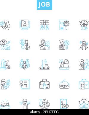 Career and occupation line icons signs set. Design collection of Job ...