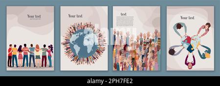 Volunteer people group concept flyer brochure poster editable template ...