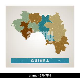 Conakry, Guinea map. Detailed black map of Conakry city administrative ...