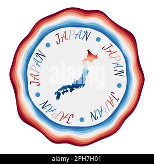 Japan round stamp. Round logo with country map and title. Stylish ...