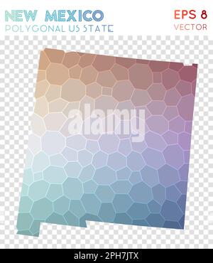 Mexico polygonal map, mosaic style country. Resplendent low poly style ...