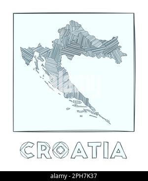 Hand Drawn Doodle Map Of Croatia. Vector Illustration Stock Vector ...