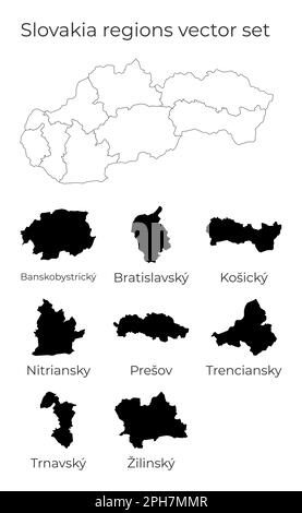 Europe map with shapes of regions. Blank vector map of the continent ...