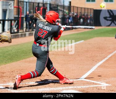 Ohio State infielder Kami Kortokrax (27) runs the bases after hitting a ...