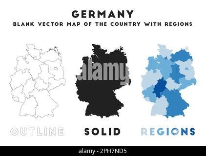 Germany high detailed vector map with neighbouring countries and ...