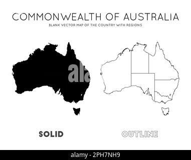 Vector blank map of Australia with regions and administrative divisions ...