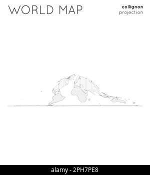 World map. Globe in Collignon projection, plain style. Modern vector ...