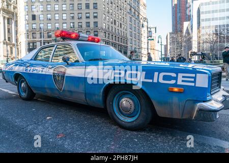 City of Gotham Police Department police car in London's New Year's Day ...