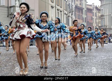 Mid-Lent parade, traditional street party with allegorical floats and ...