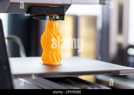 Application for control 3D printer displayed on smartphone. Against the ...
